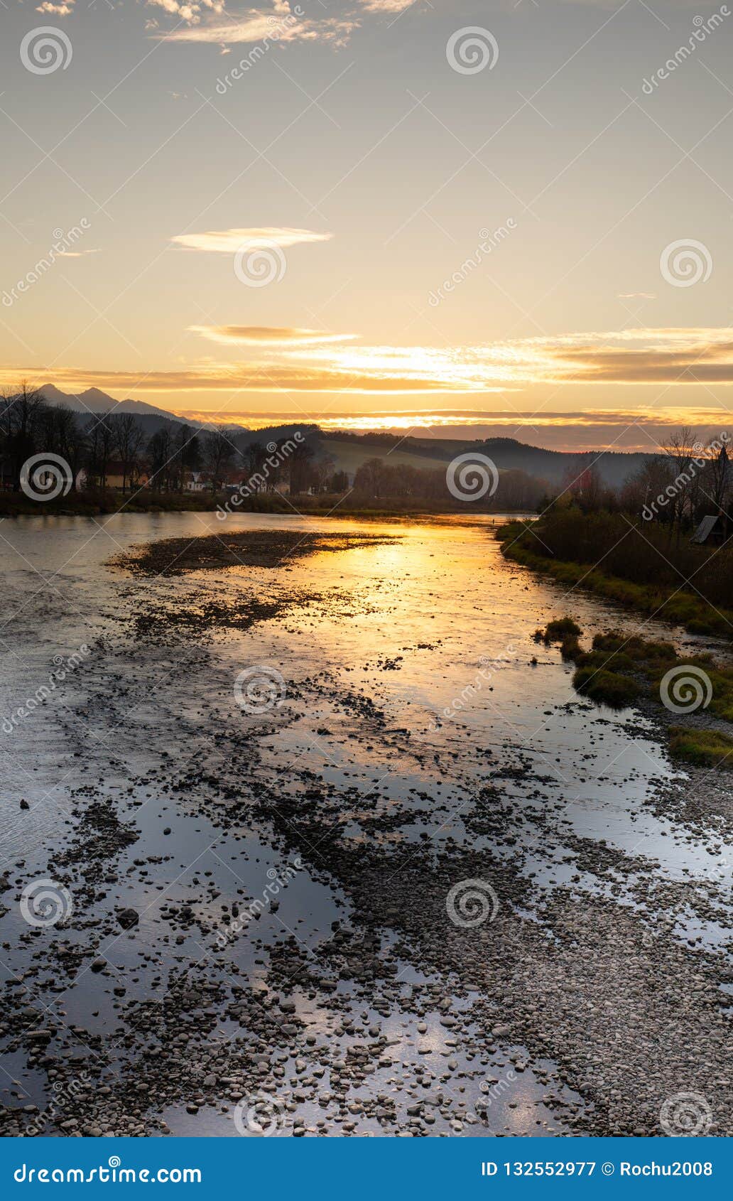 Sunset view of the river stock image. Image of outdoor - 132552977