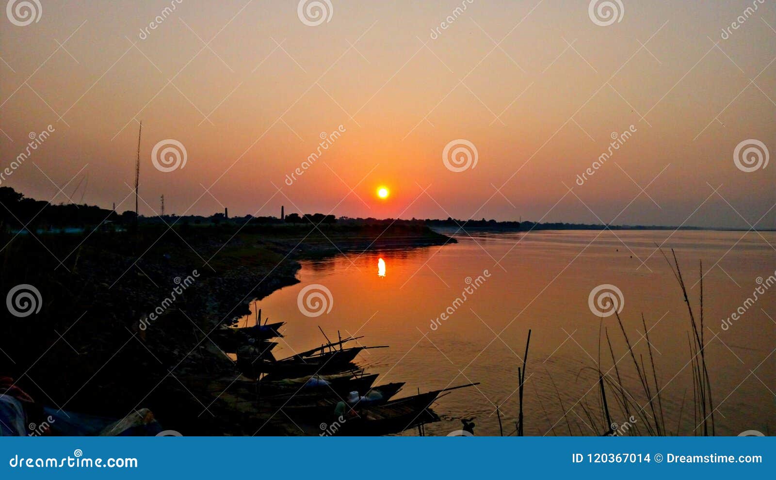 Sunset view stock photo. Image of sunset, india, padma - 120367014
