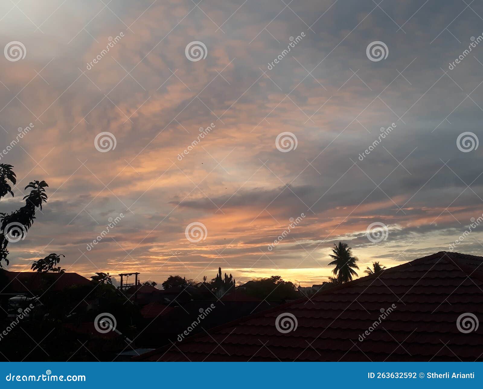 The Sunset View is a Scene Where the Sun that Has Risen in the East ...