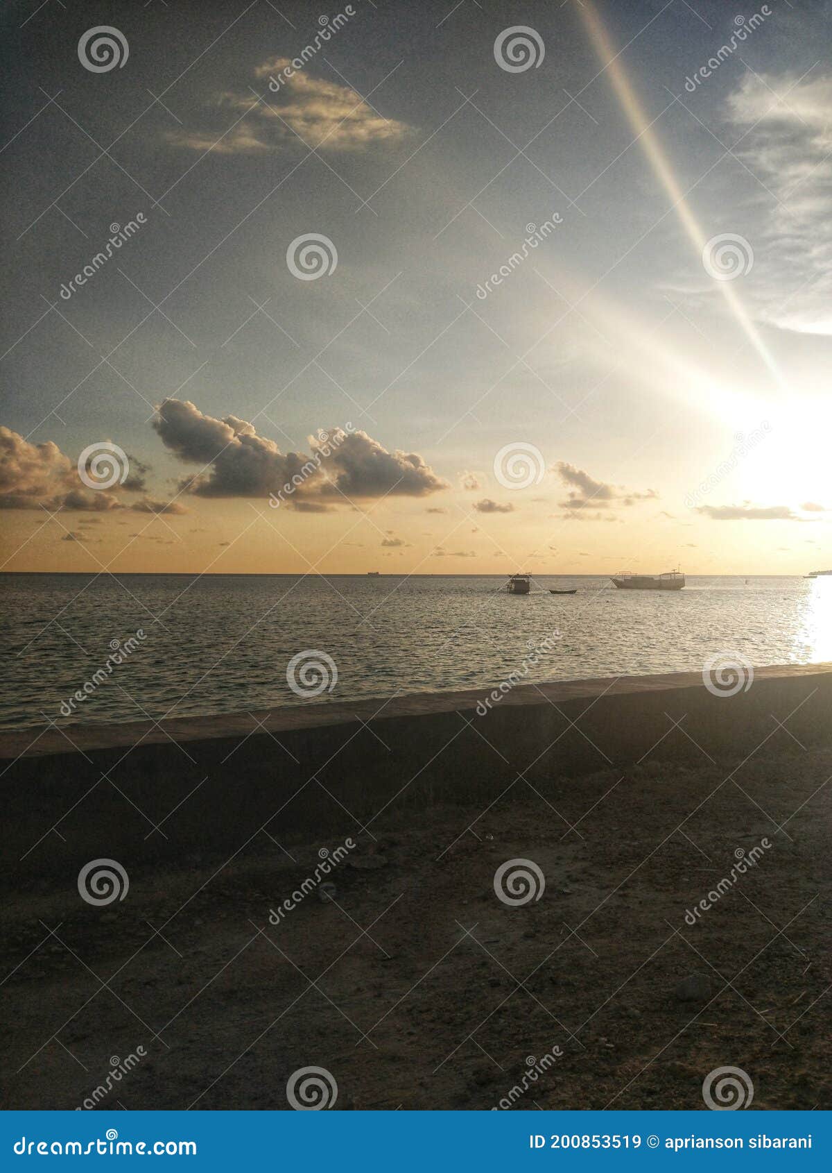 See a Park Boat in the Middle of the Beach Stock Image - Image of ...