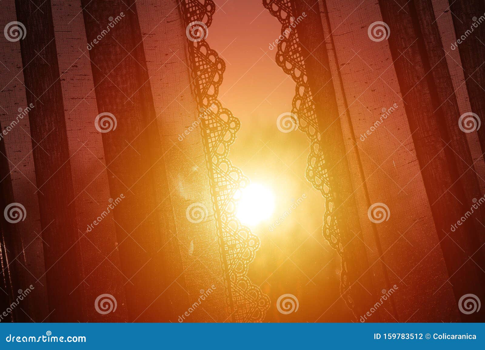 Sunset View Seen through My Window, Orange Light Stock Photo - Image of ...