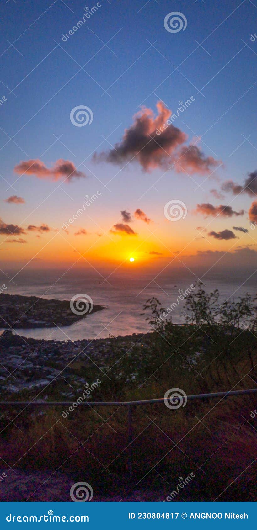 Sunset View from Signal Mountain Mauritius Stock Image - Image of ...