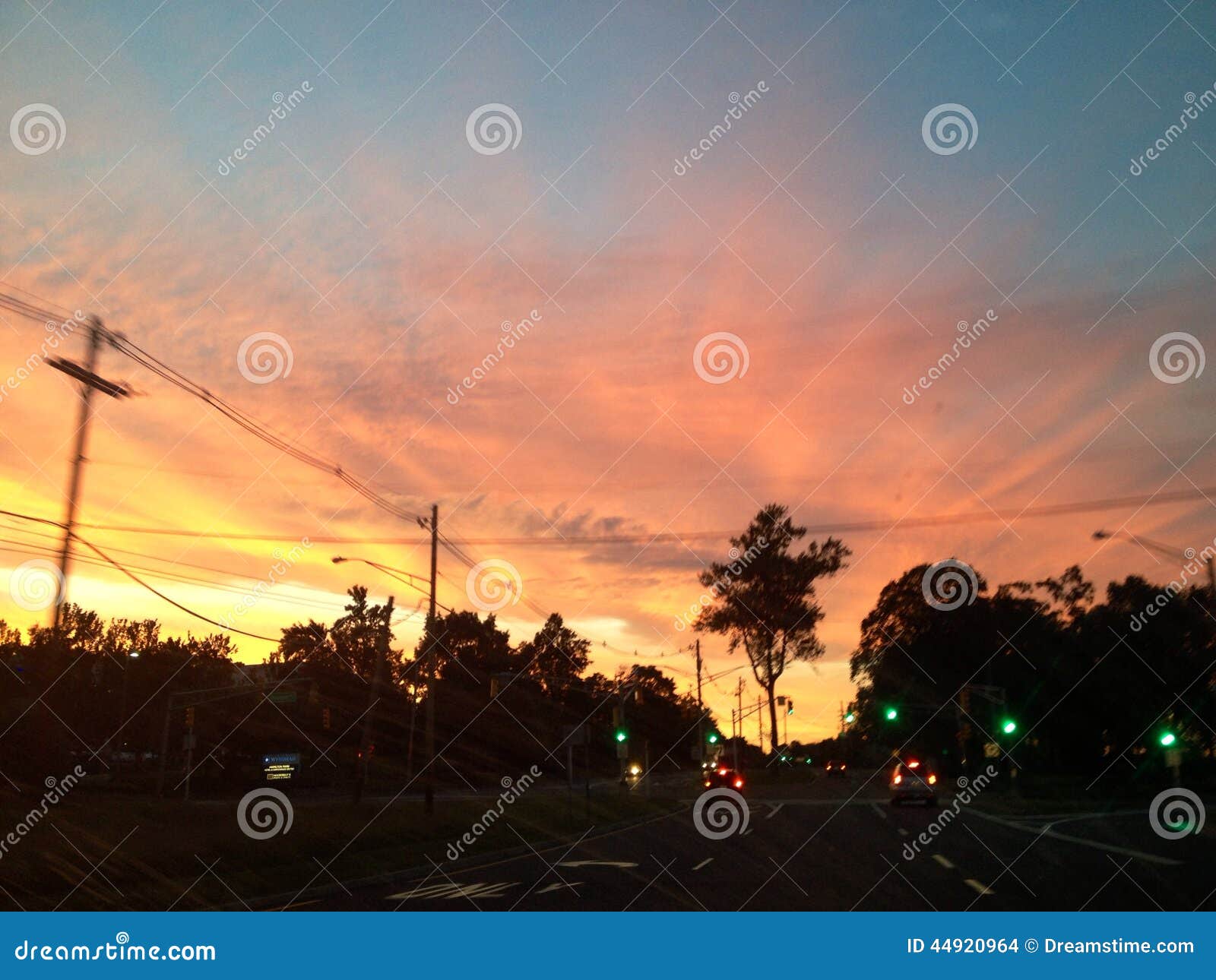 Sunset view sky stock photo. Image of sunlight, road - 44920964