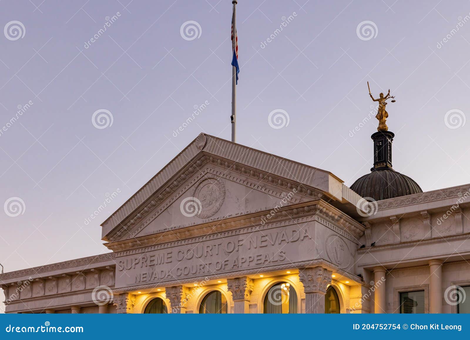Sunset View of the Supreme Court of Nevada Editorial Stock Image ...