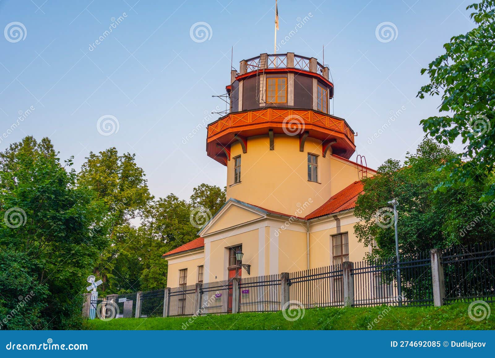 Sunset View of Tartu Observatory in Estonia Stock Image - Image of ...