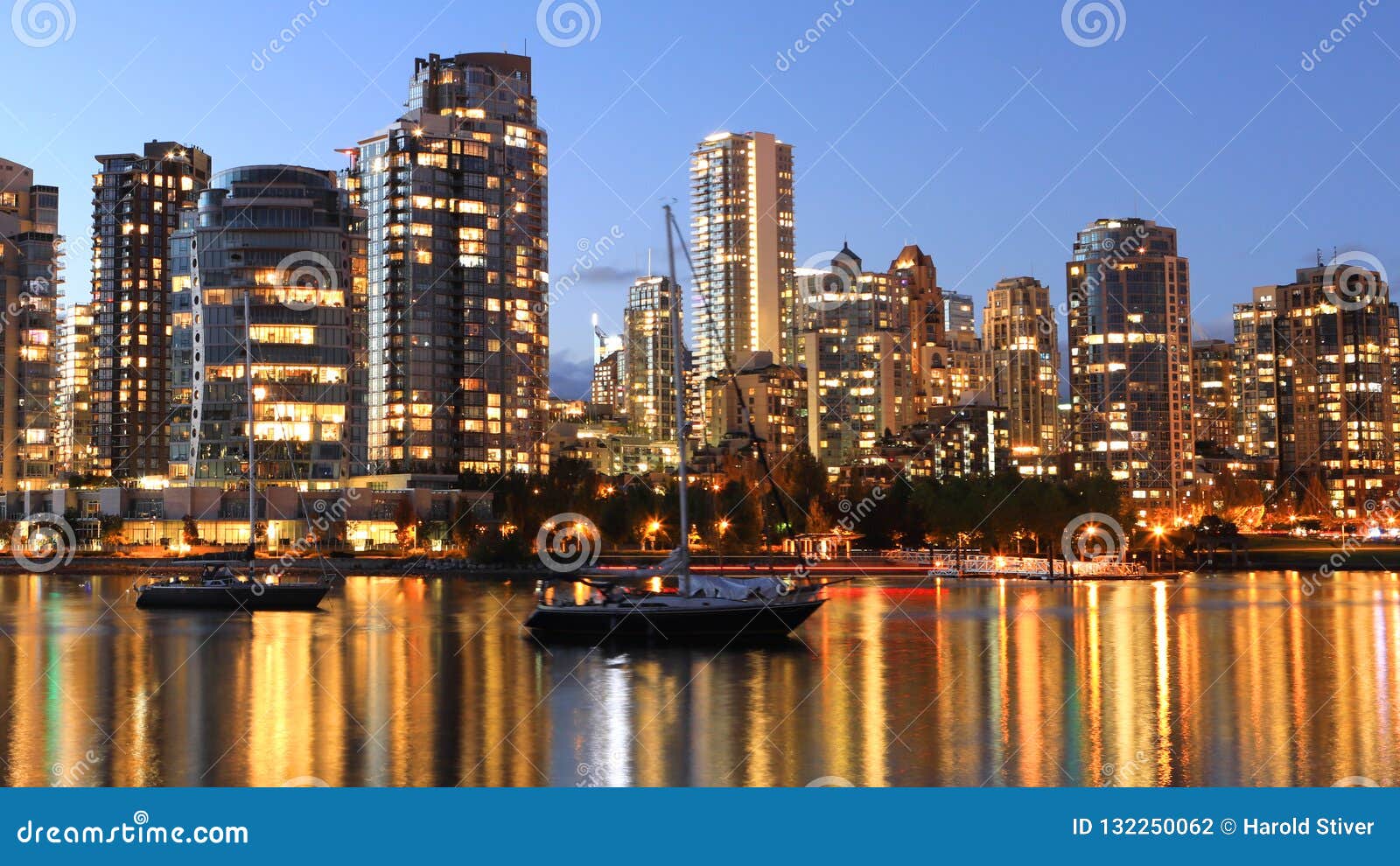 Sunset View of Vancouver, Canada City Center Stock Photo - Image of ...