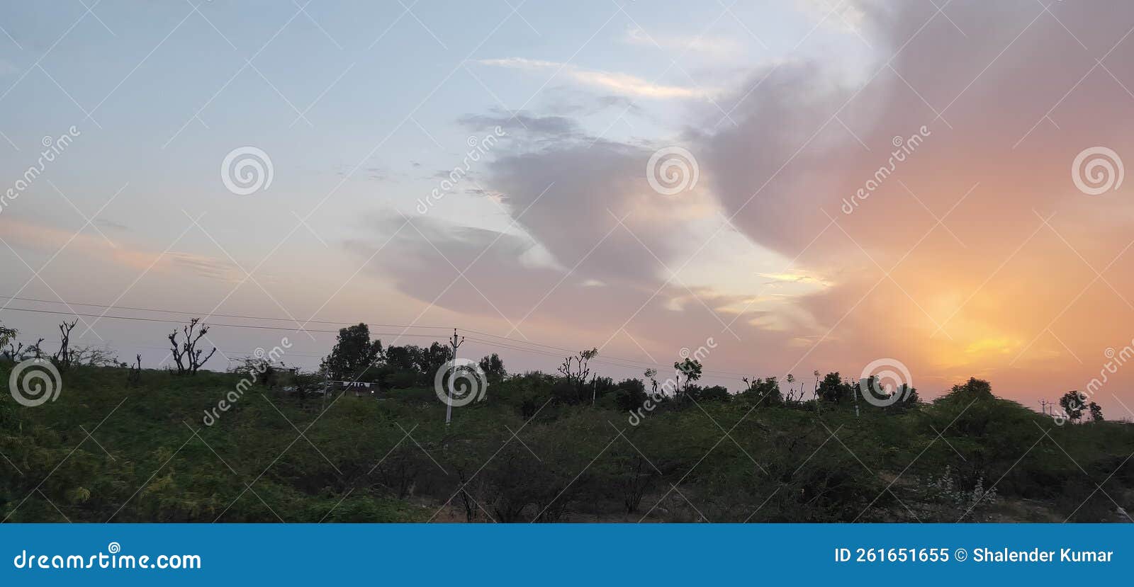 Sunset View from the Window of the Indian Rail Stock Image - Image of ...
