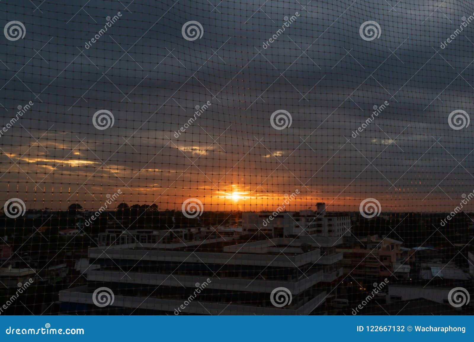 Sunset View from the Window Stock Photo - Image of night, city: 122667132