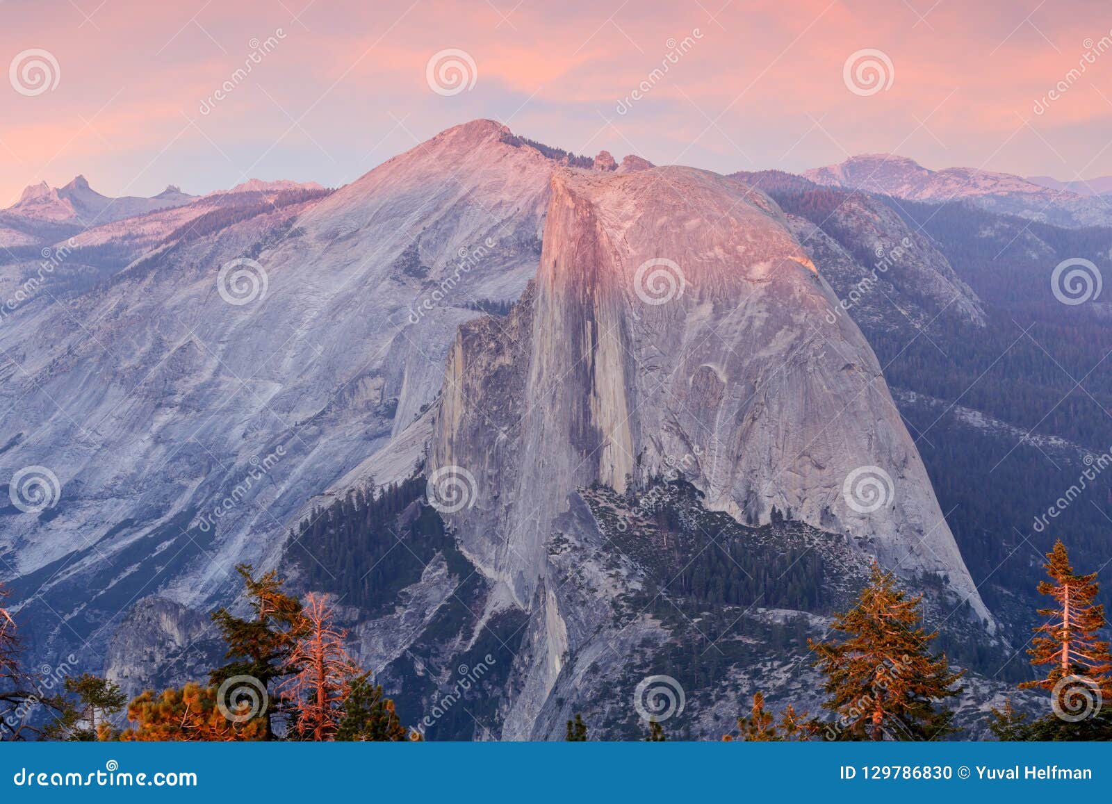 Sunset Views Over Half Dome from Sentinel Dome. Stock Photo - Image of ...