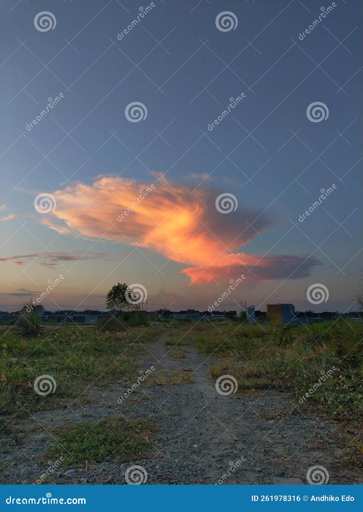 Sunset in the village stock photo. Image of sunlight - 261978316