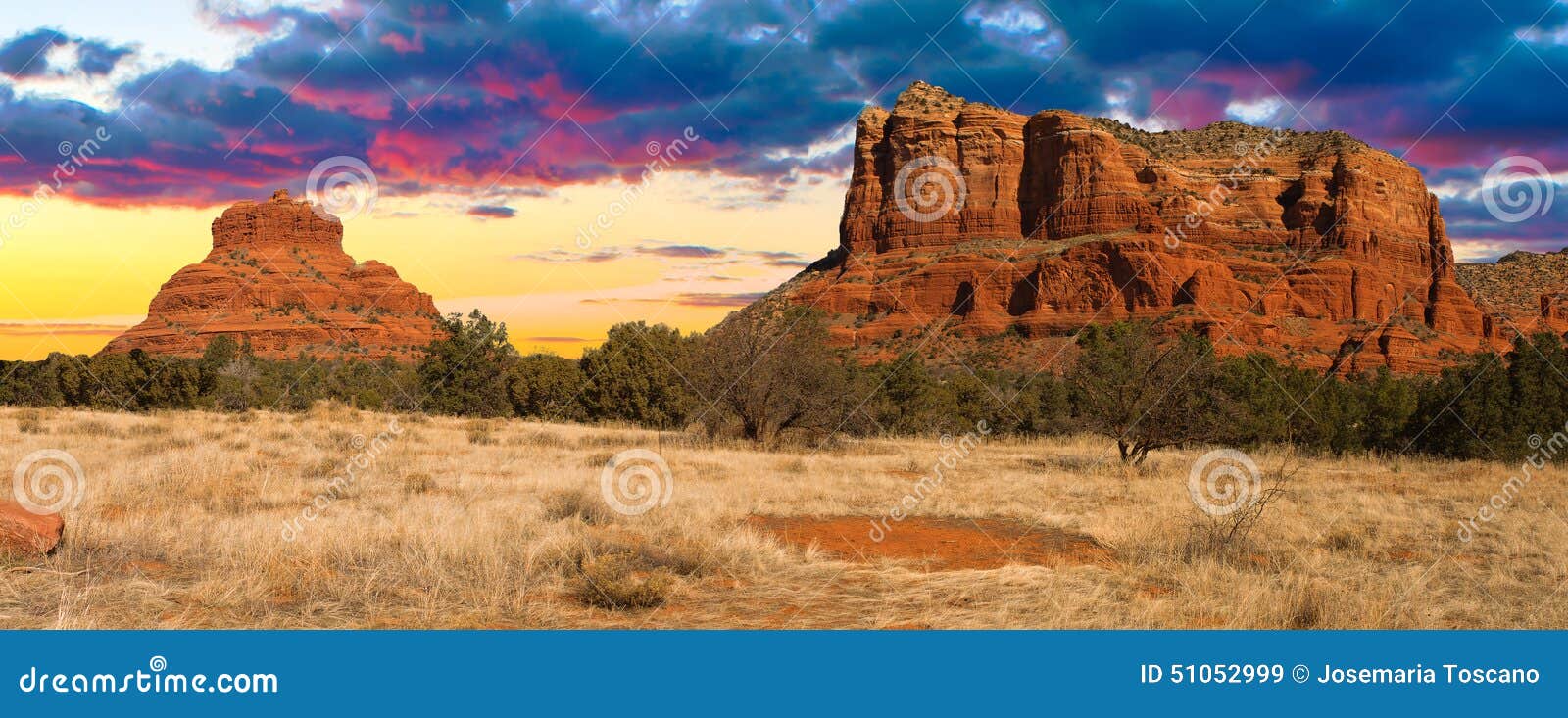 Sunset Vista of Sedona, Arizona Stock Image - Image of mountain ...