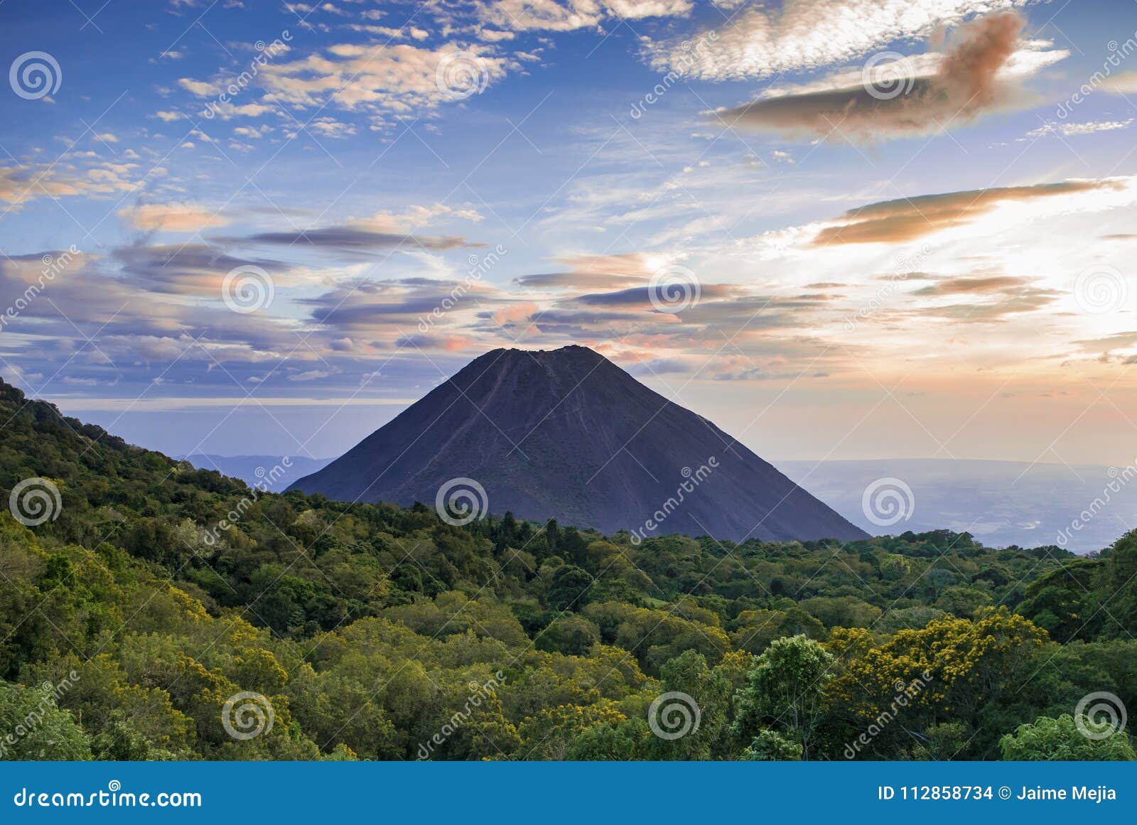 Sunset in a volcano base stock photo. Image of dusk - 112858734