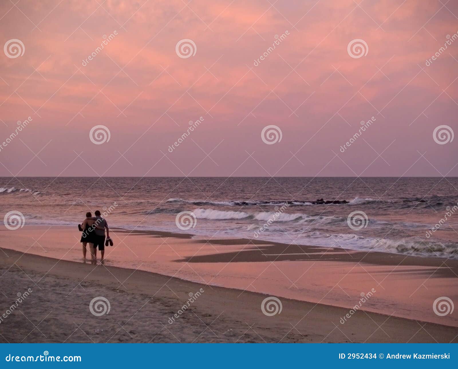 Sunset Walk stock photo. Image of water, jersey, beach - 2952434
