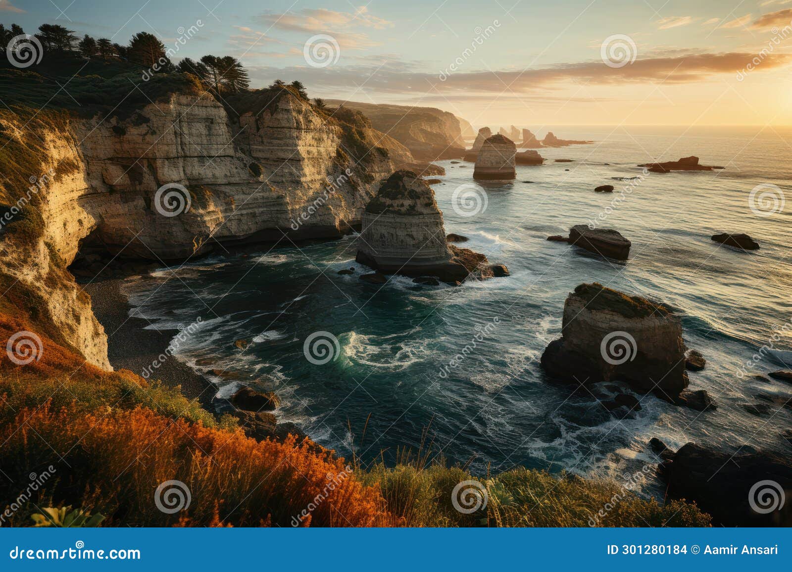 Sunset Warmth on Cliffside View, Sunrise and Sunset Wallpaper Stock ...