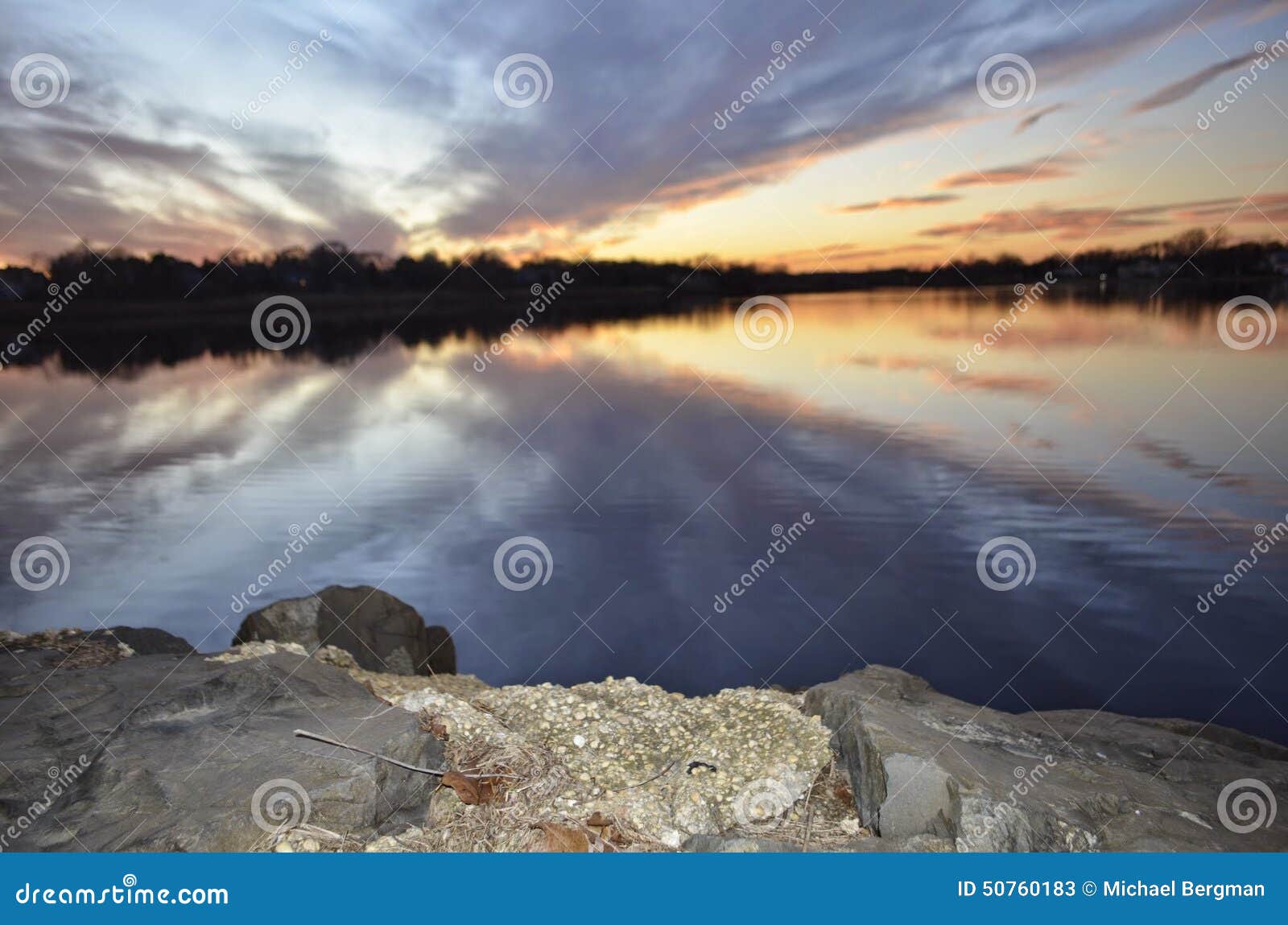 Sunset in the water stock image. Image of sunset, sunrise - 50760183