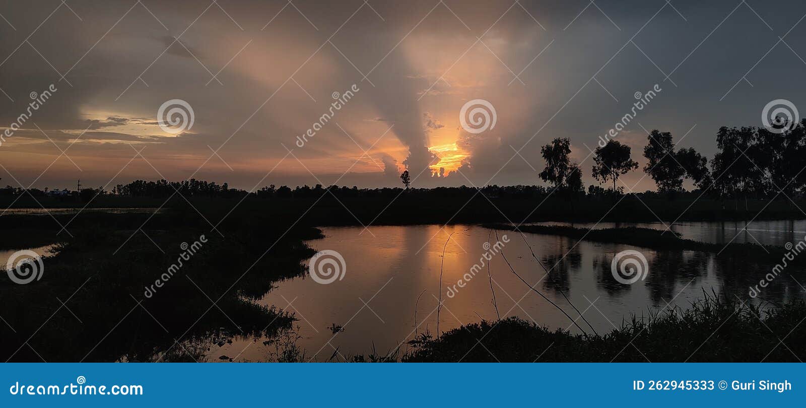 Sunset water stock image. Image of night, darkness, light - 262945333