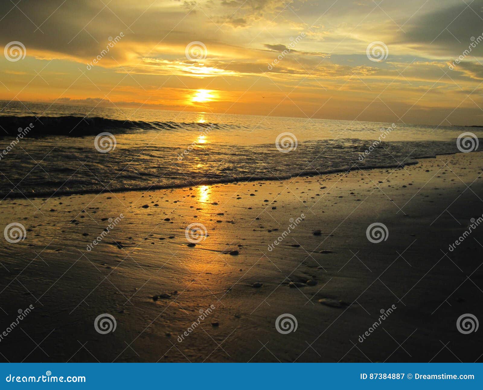 Sunset on the Water in Lido Beach, Florida Stock Image - Image of ...