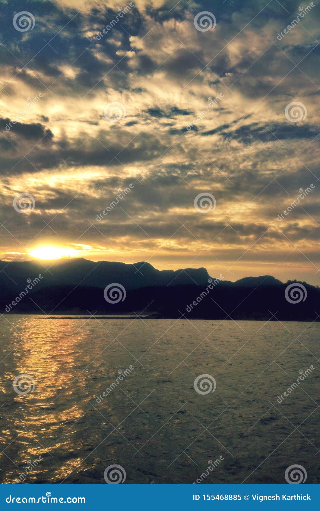 Sunset Water Reflection stock image. Image of nature - 155468885