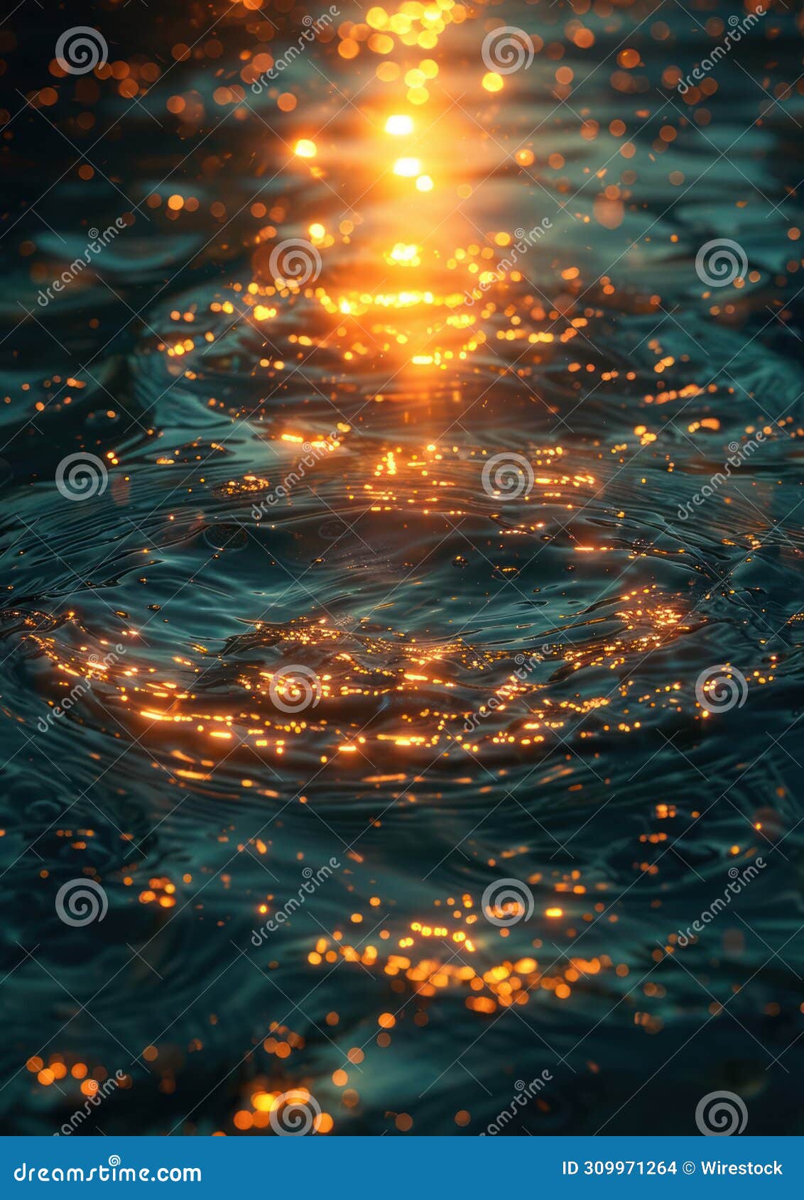 A Sunset on Water with a Reflection from it S Surface Stock ...