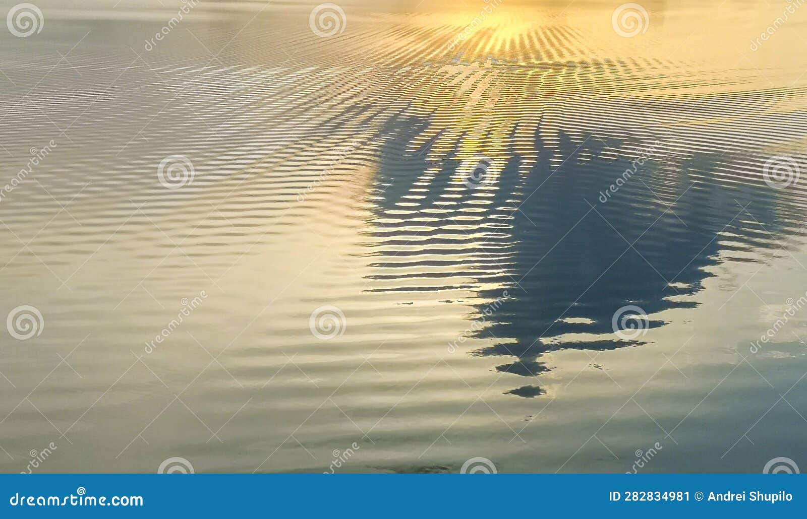Sunset on the Water Ripples Lake. Background Stock Image - Image of ...