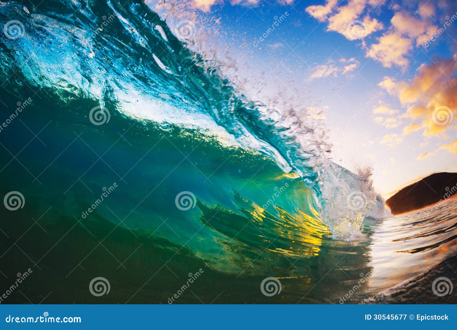 Sunset Wave stock image. Image of extreme, northshore - 30545677