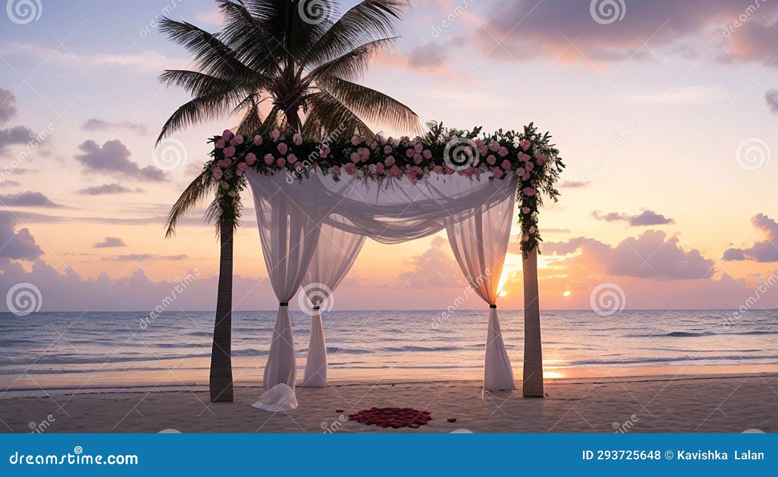 Sunset Wedding Background stock illustration. Illustration of beachside - 293725648
