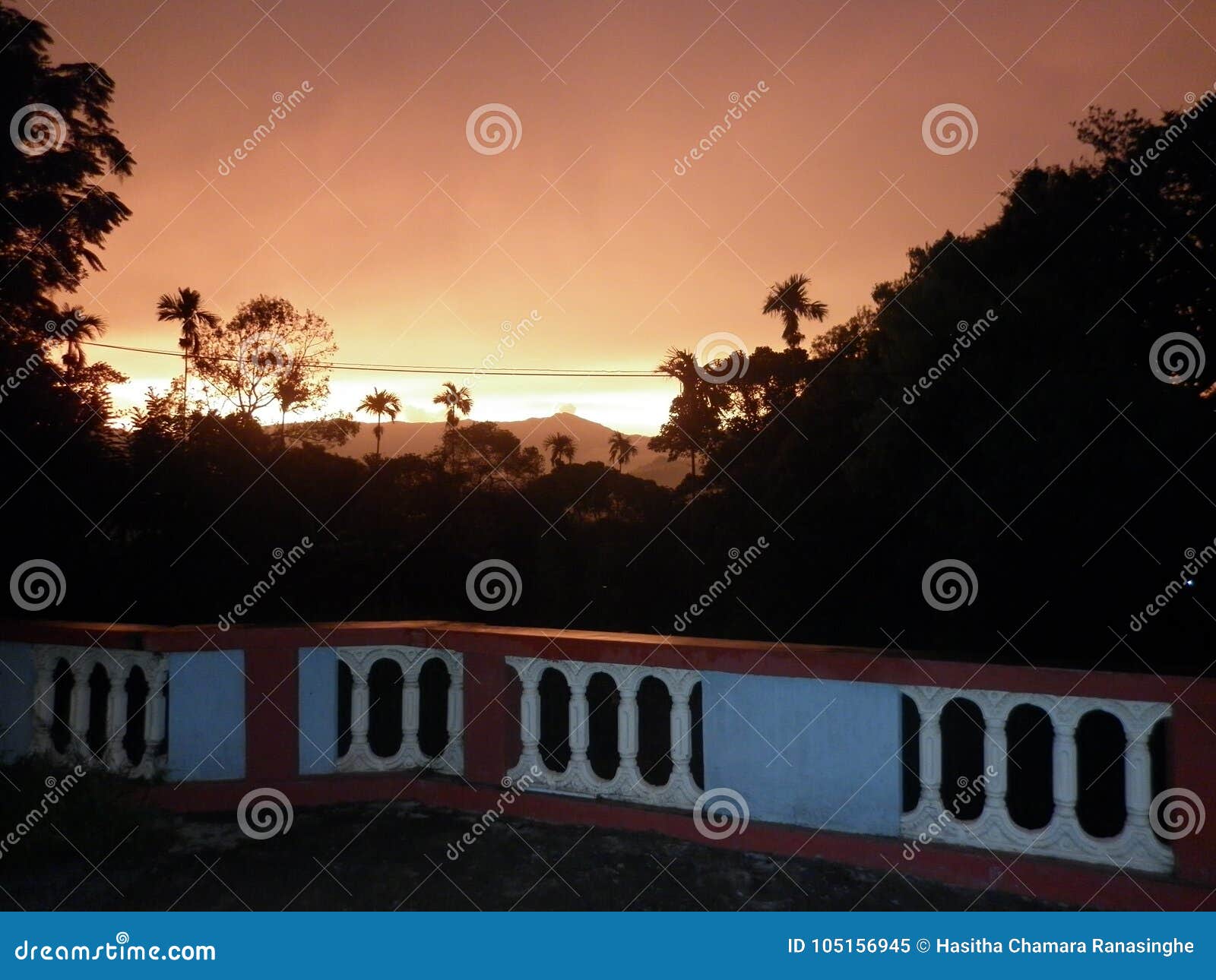 Sunset in Welimada Sri Lanka Stock Image - Image of dark, evening ...