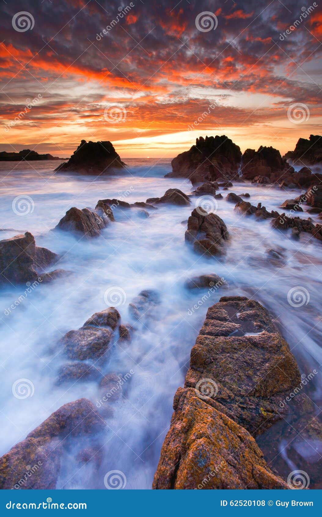 Sunset on the West Coast of Guernsey Stock Photo - Image of peaceful ...
