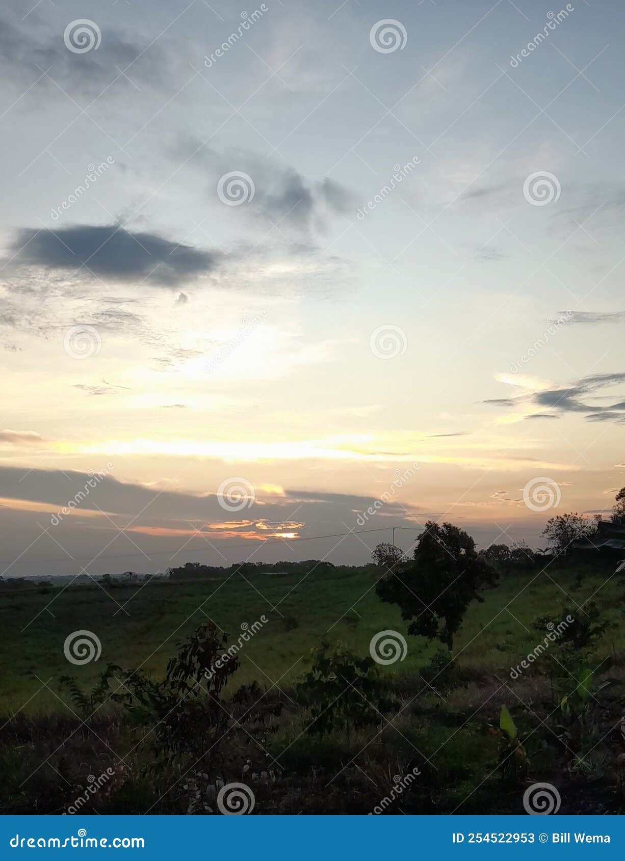 Sunset in the Western Sky at Three Degrees from Equator. Stock Image ...