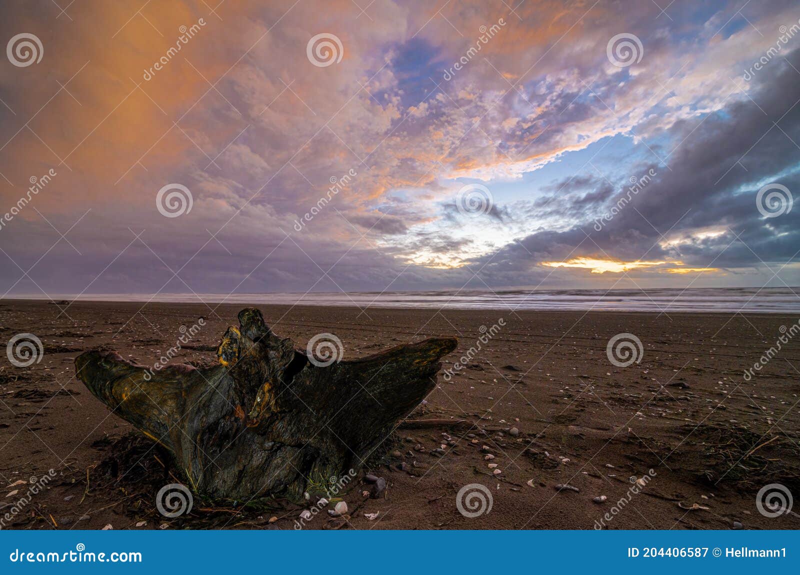 Sunset at the Westport Seashore Conservation Area Stock Image - Image ...