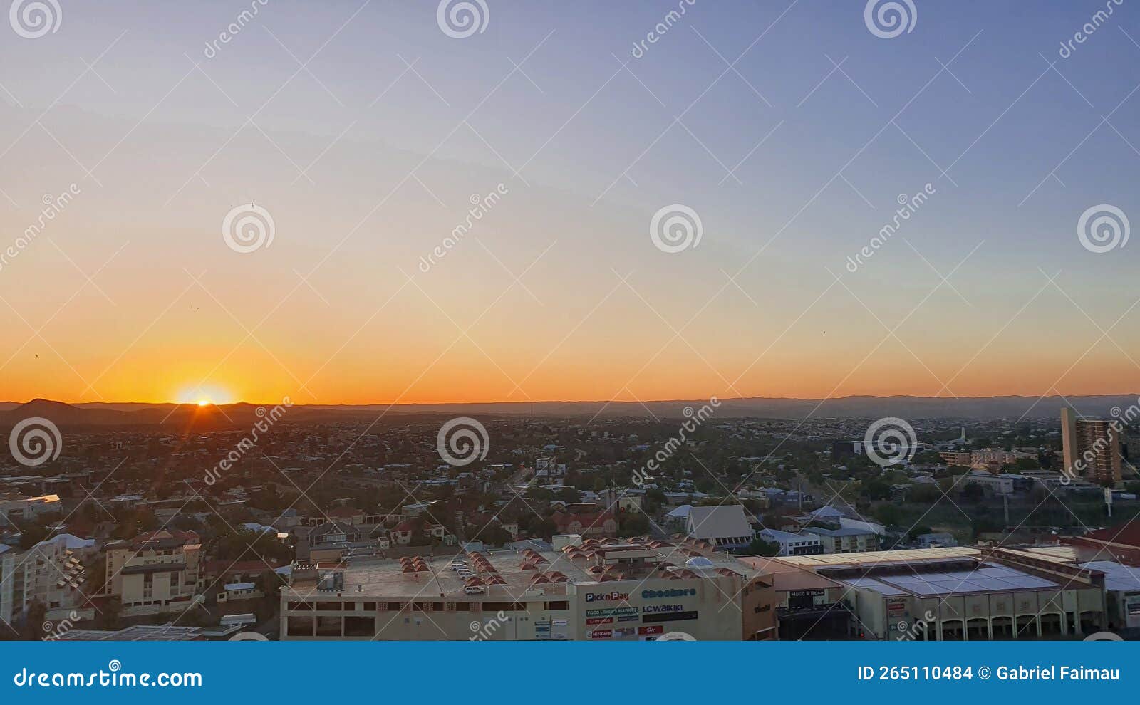 Sunset in Windhoek stock photo. Image of namibia, sunset - 265110484
