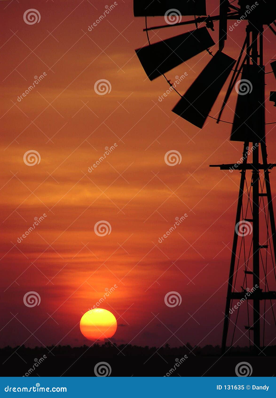 Sunset and windmill stock image. Image of wind, rise, nature - 131635