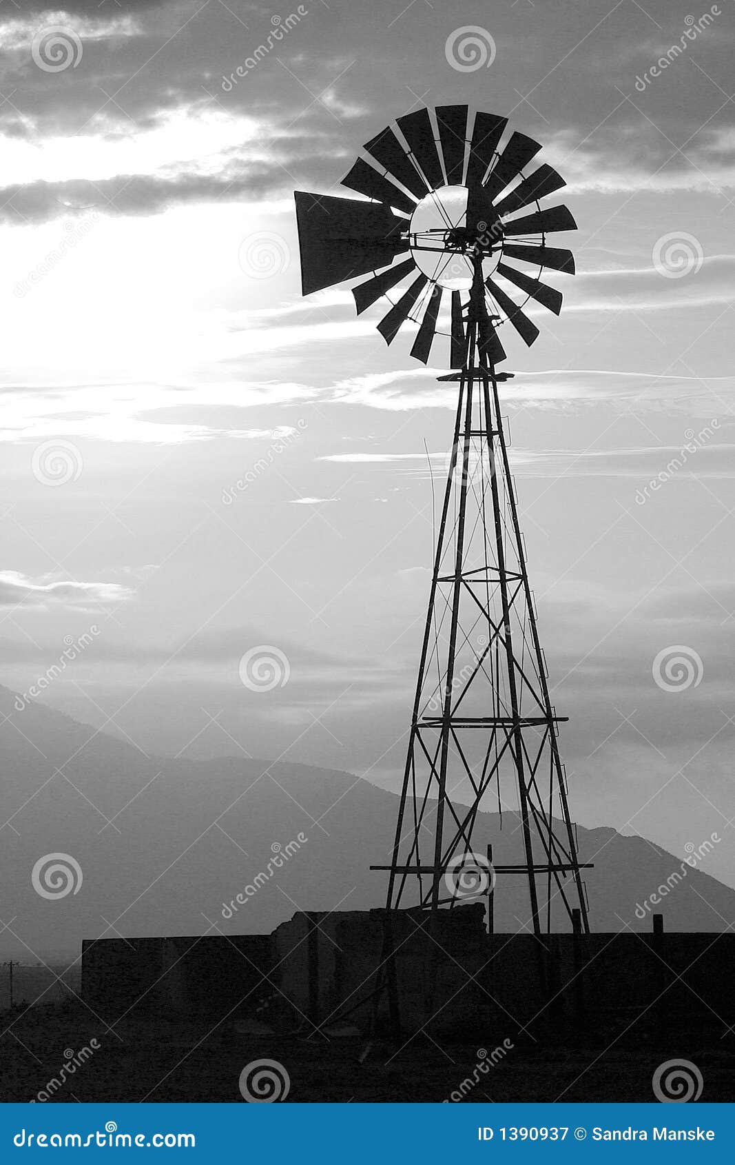 Sunset Windmill stock image. Image of mill, wind, blade - 1390937