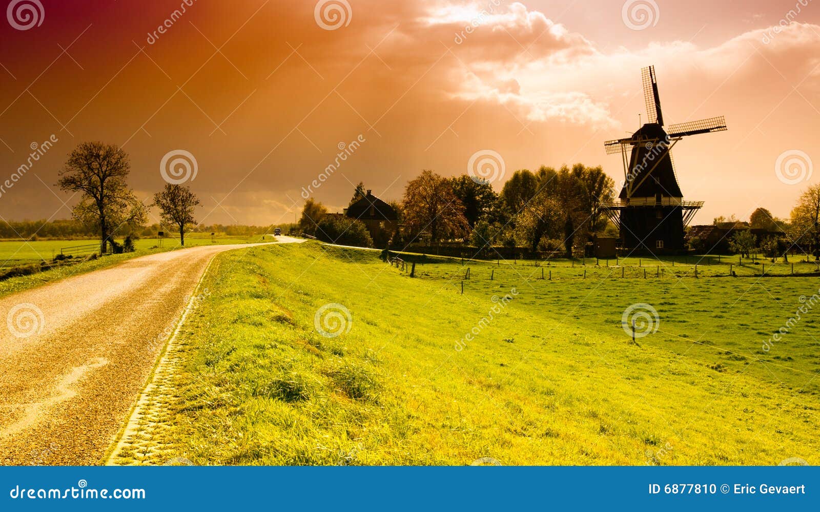 Sunset windmill landscape stock photo. Image of field - 6877810