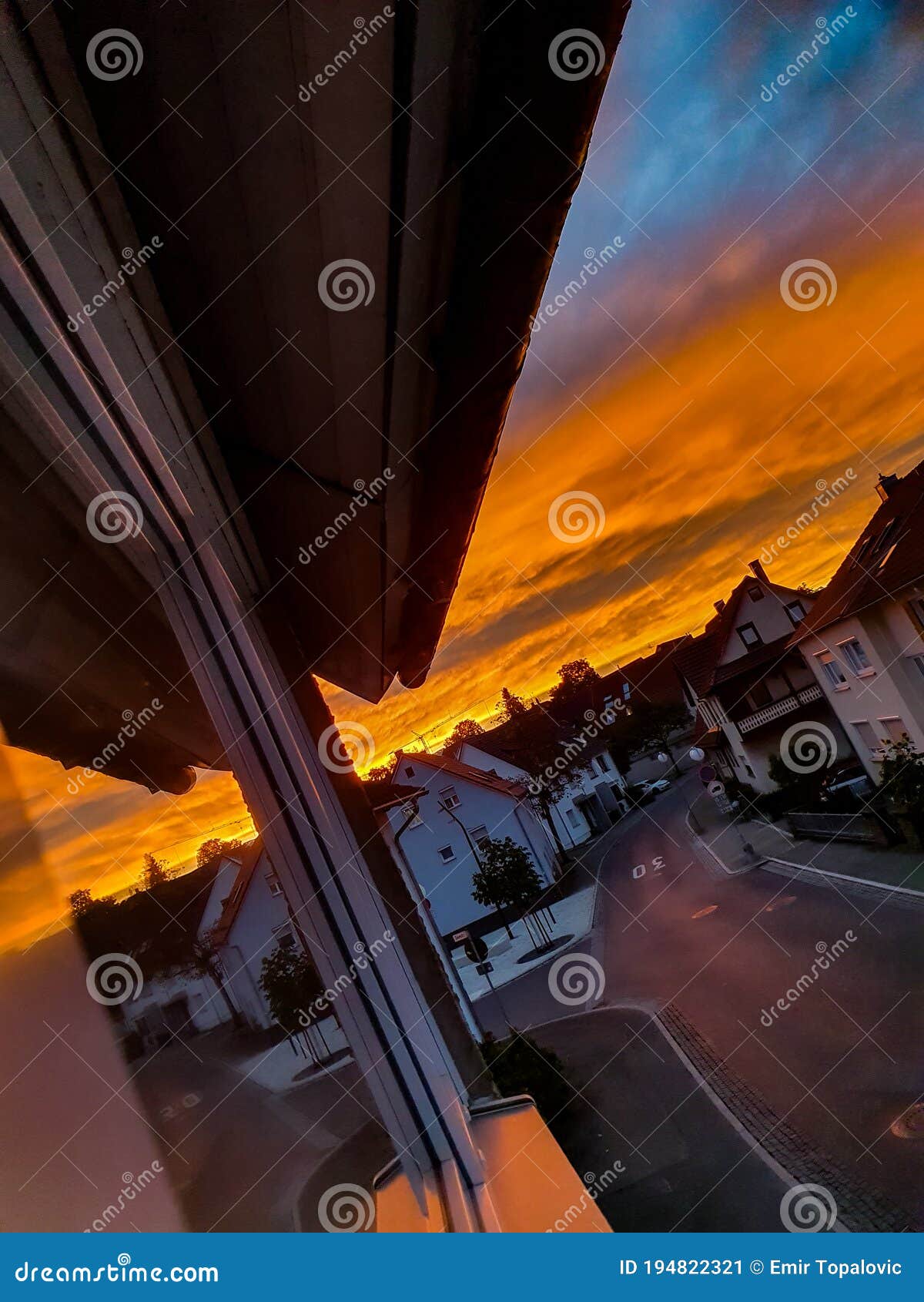 Sunset . View from the Window at Sunset. ðŸ˜Š Stock Image - Image of ...