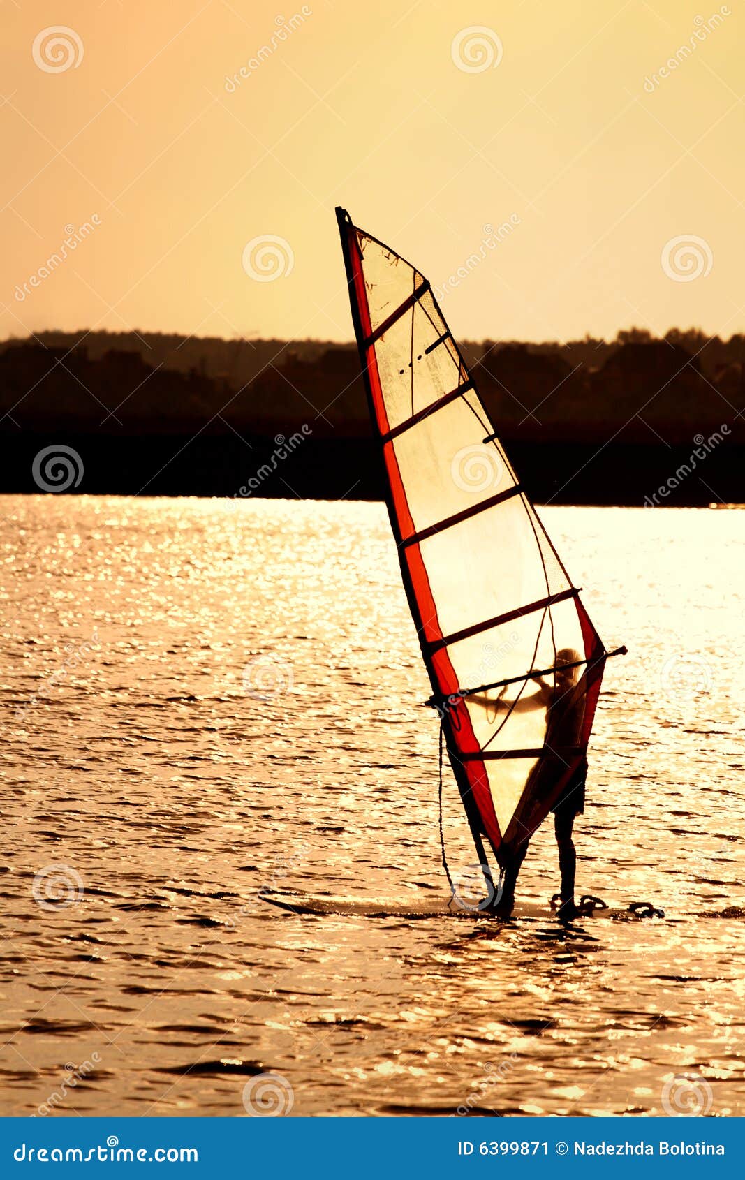 Sunset windsurfing stock image. Image of sports, sport - 6399871