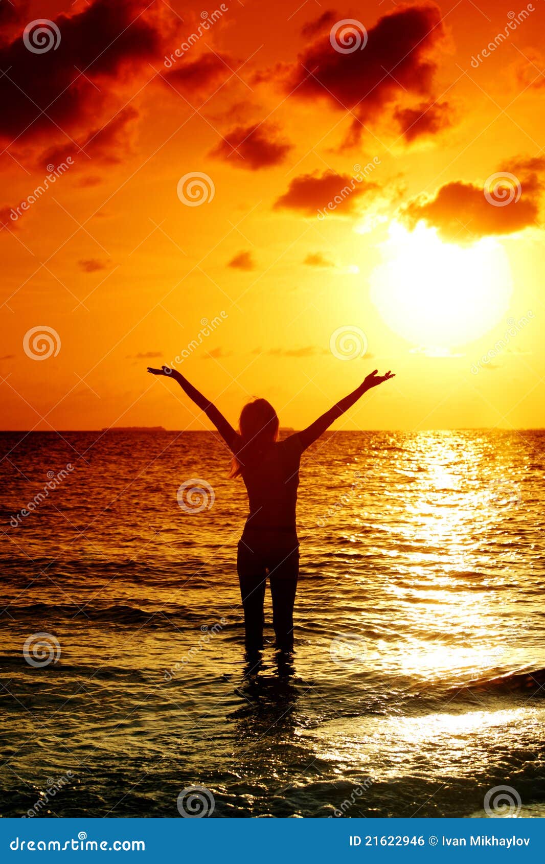 Sunset woman stock photo. Image of relax, beach, paradise - 21622946