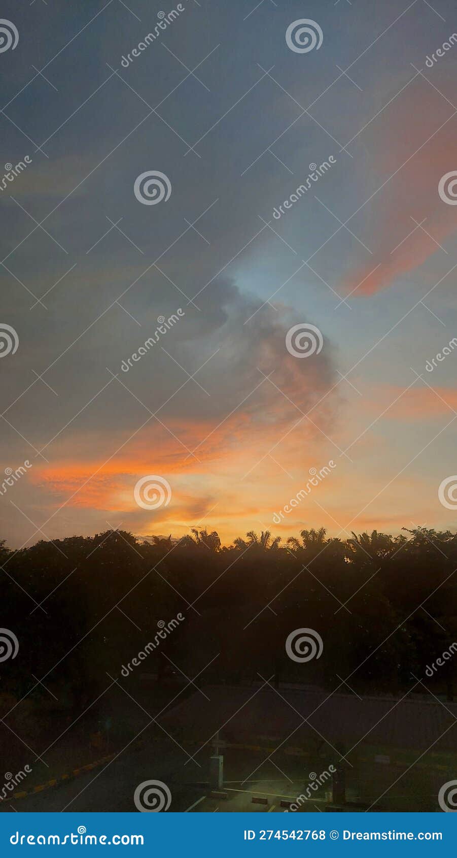 Sunset stock photo. Image of area, manufacturing, clouded - 274542768