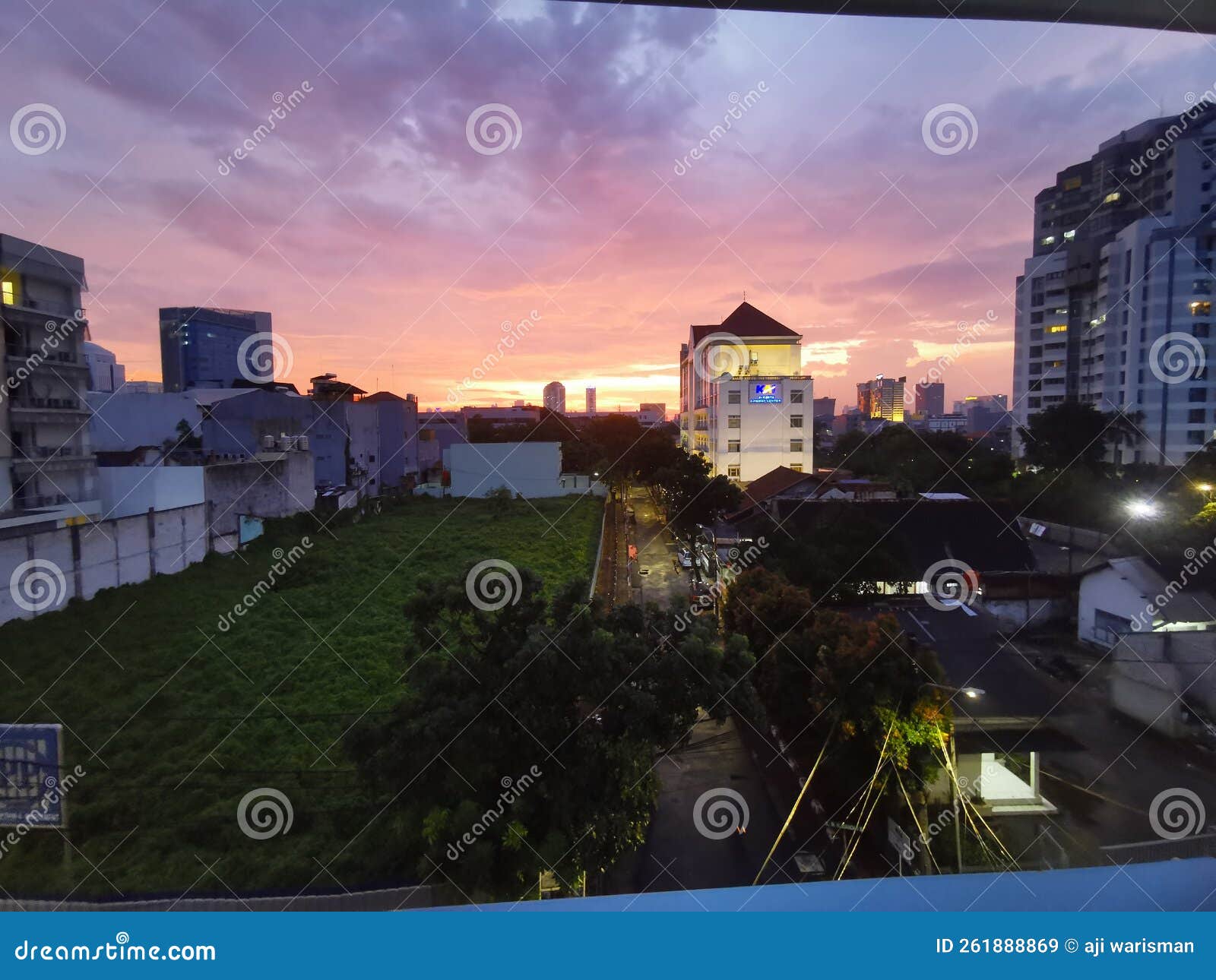 Sunset in the Yogyakarta City Editorial Stock Image - Image of town ...