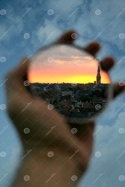 Sunset in your hand stock photo. Image of finger, dali - 5833798