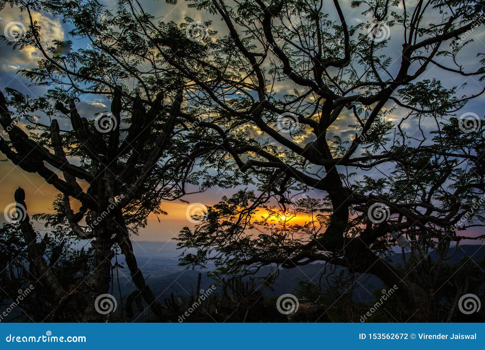 Sunsets Light Up Sky in Rishikesh Stock Photo - Image of green, nature ...