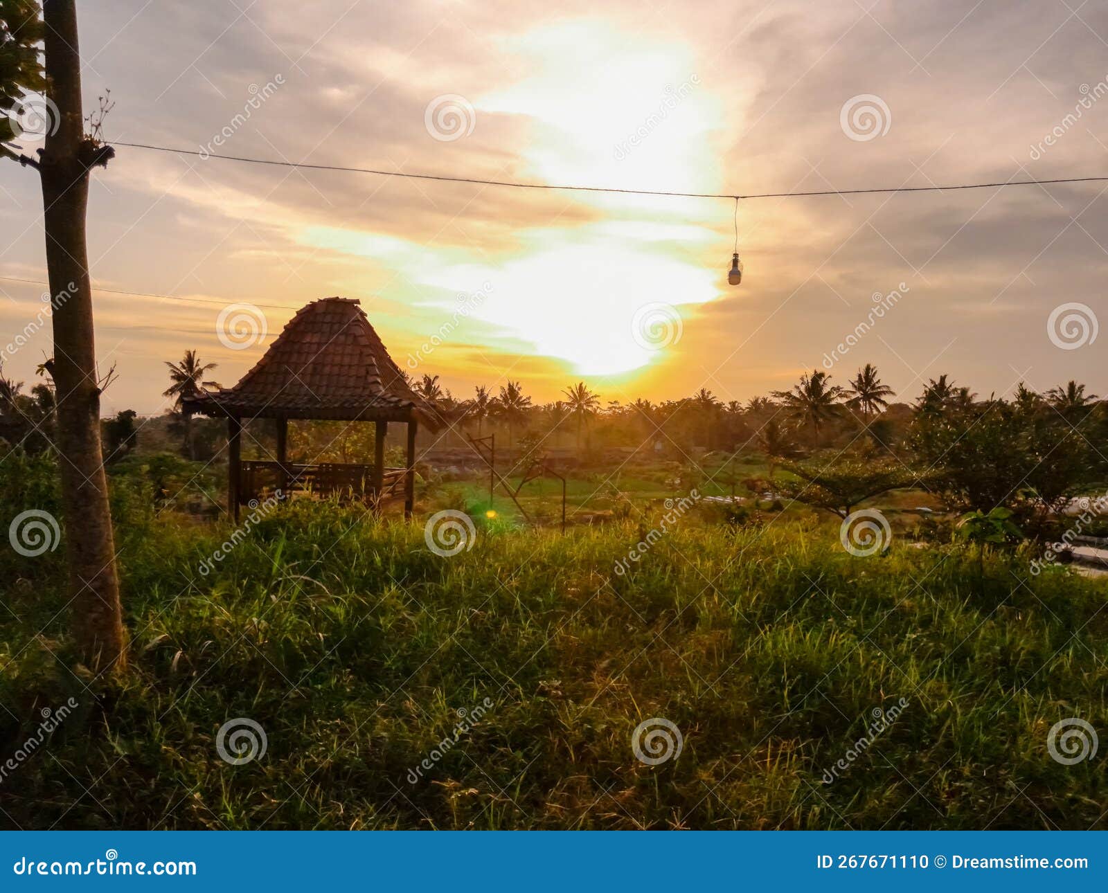 Sunsets and a Peaceful, Country Setting Stock Photo - Image of grass ...