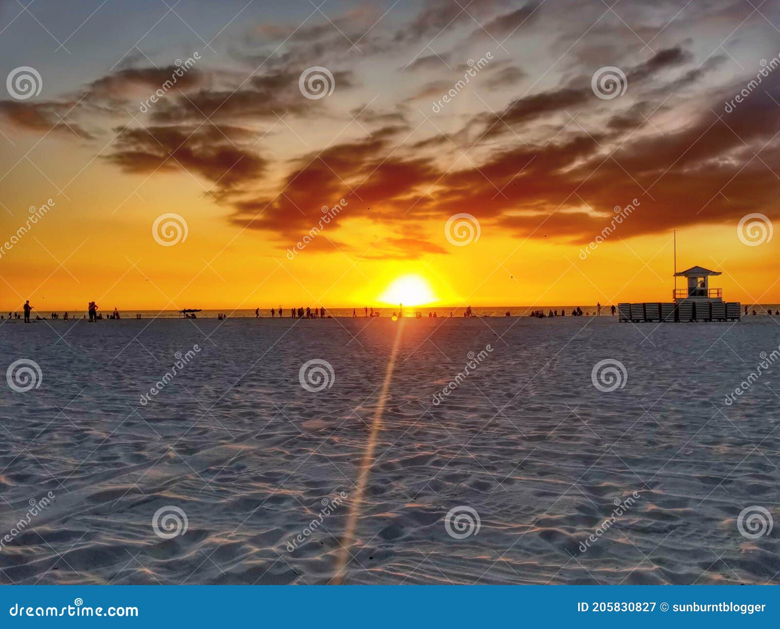 Sunsetting at Clearwater Beach, Florida Stock Image - Image of ocean ...