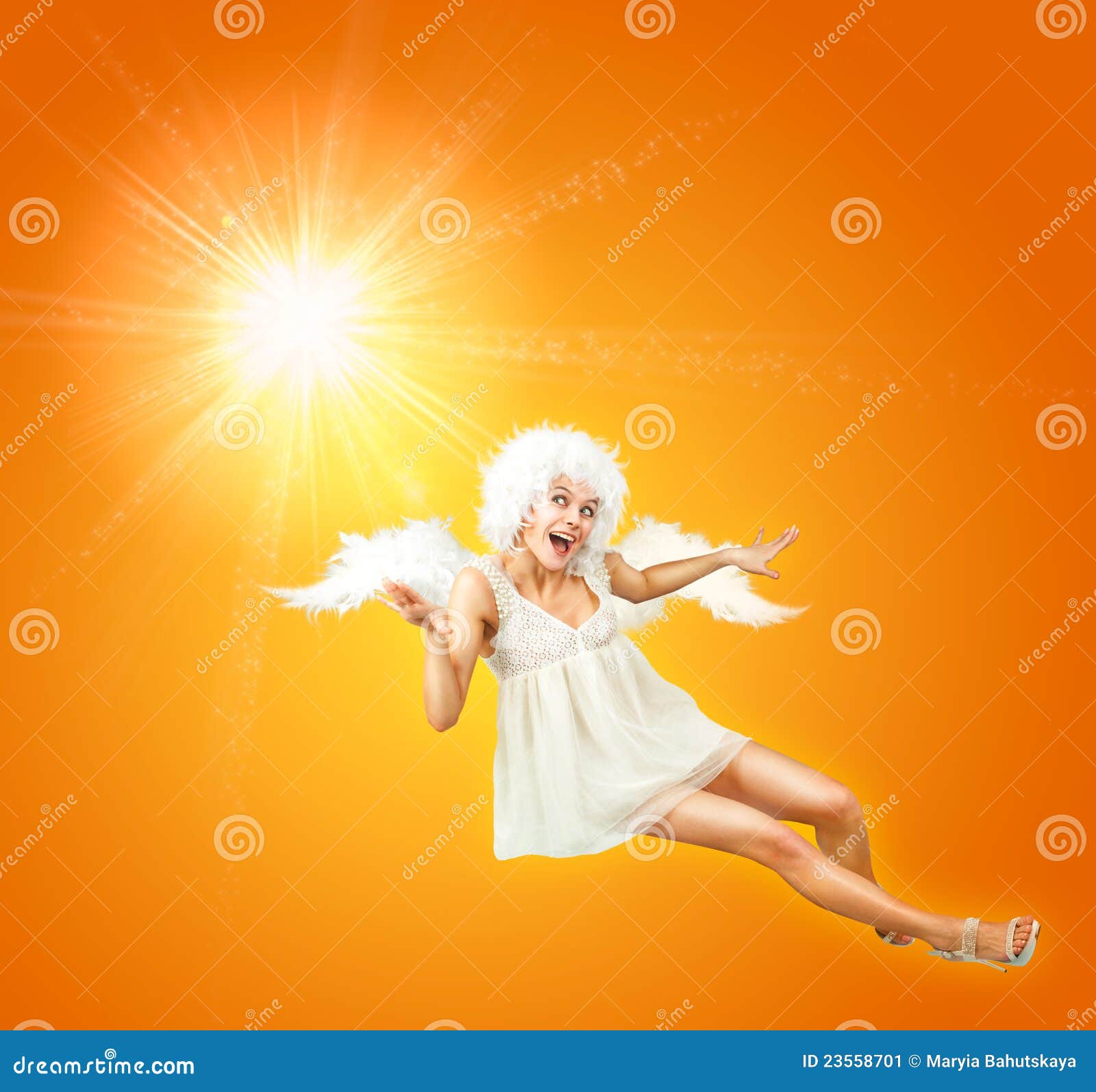 Sunshine Angel stock image. Image of copyspace, card - 23558701