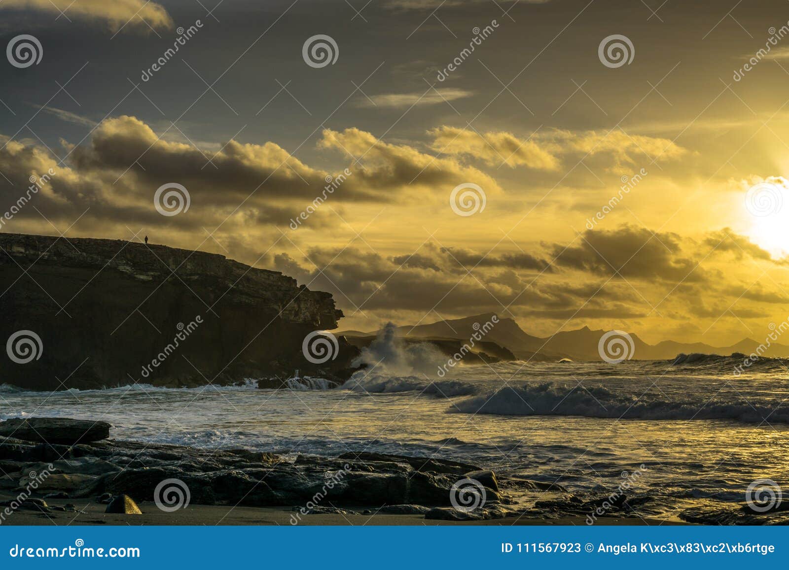 Sunshine on the Atlantic Ocean with Big Rocks Stock Image - Image of ...