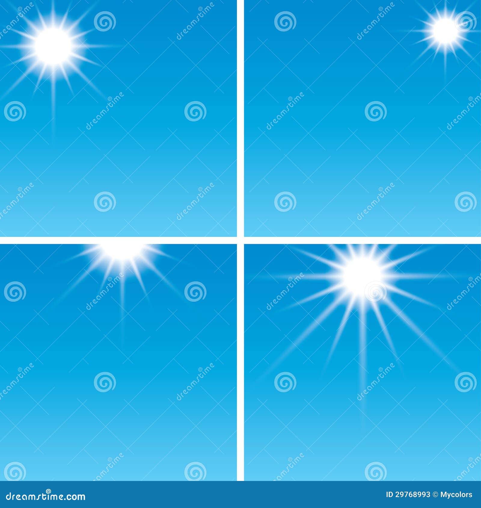 Sunshine in the Blue Sky - Vector Set Stock Vector - Illustration of ...