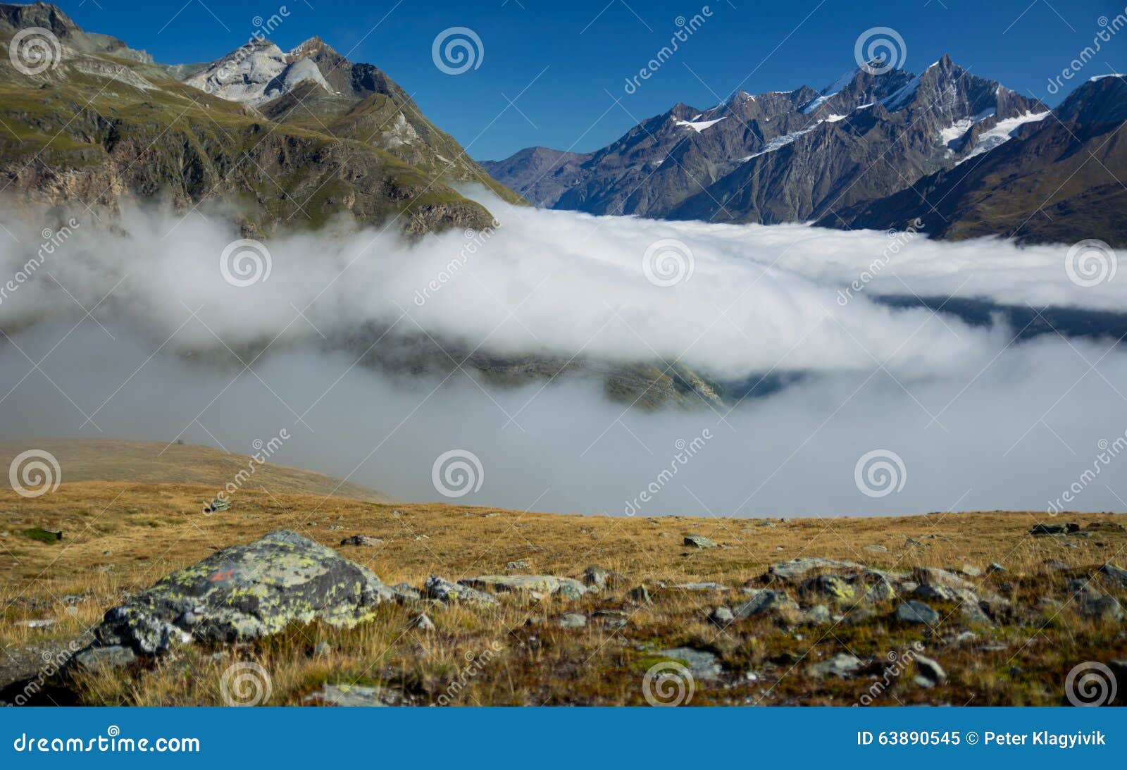 Sunshine and Clouds in the Alps Stock Image - Image of fall, alpine ...