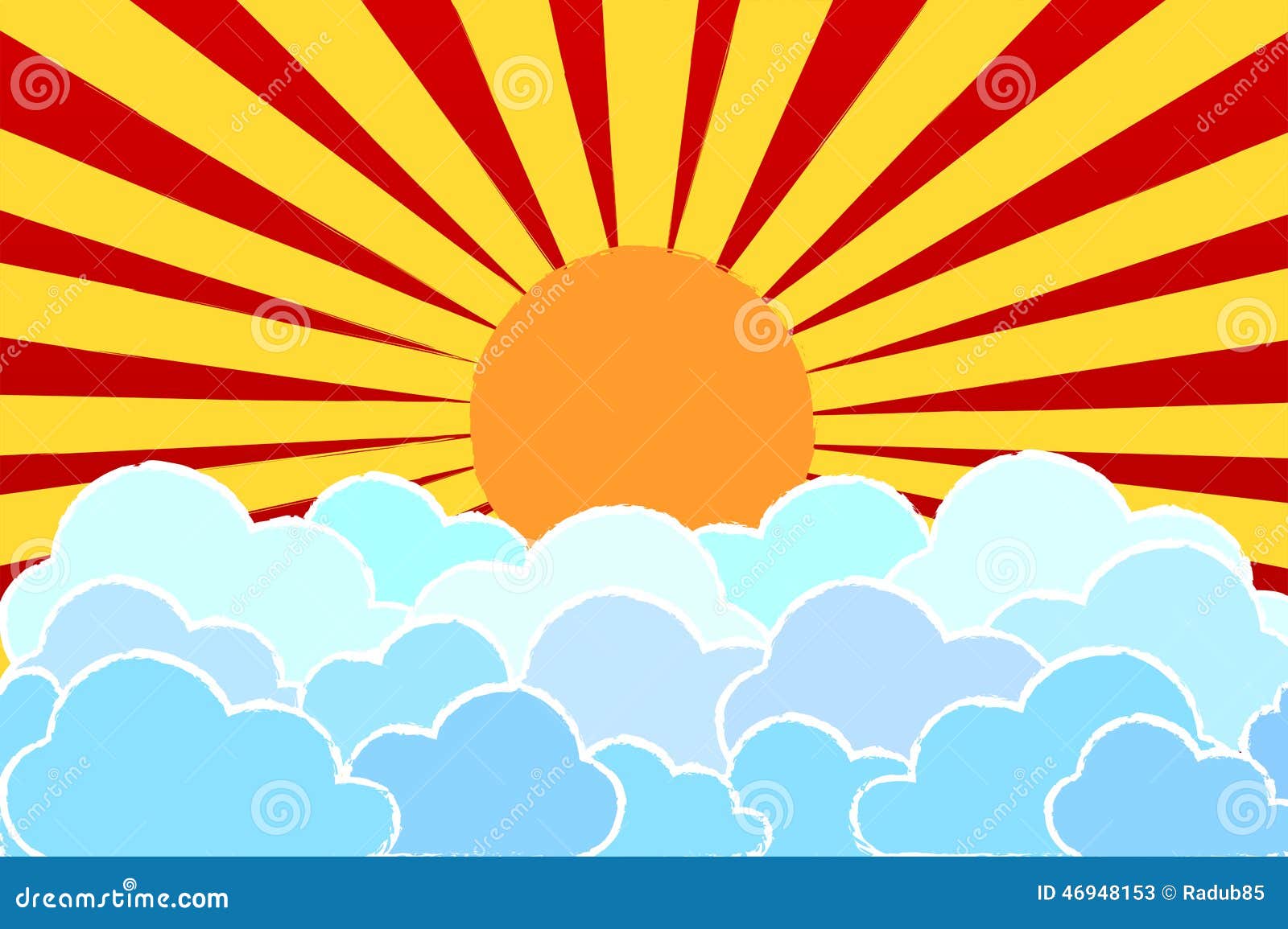 Sunshine and Clouds Nature stock vector. Illustration of sunrise - 46948153