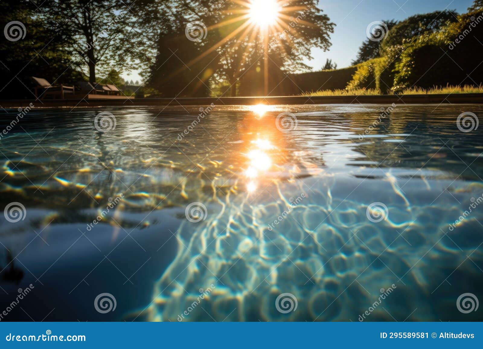 Sunshine Creating Reflections on a Sparkle Pool Stock Image - Image of ...