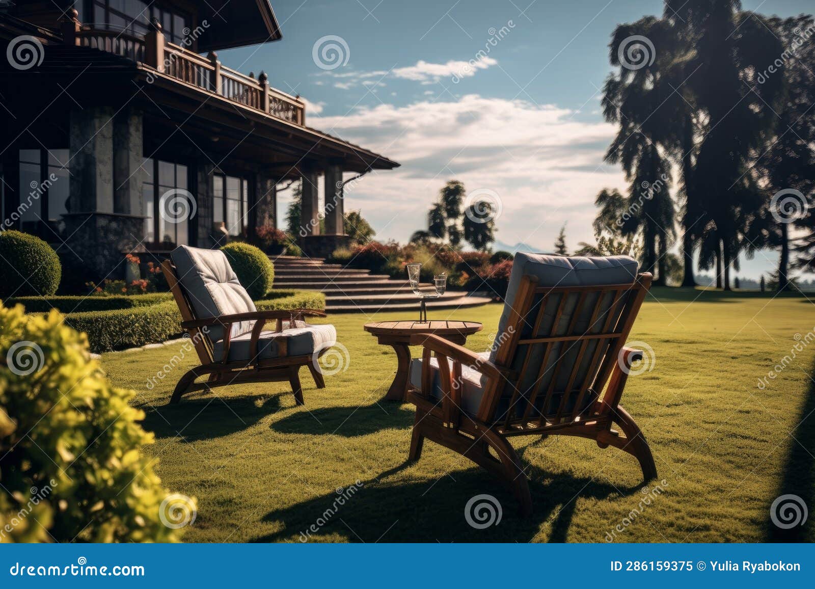 Sunshine Daytime Backyard Chair Structure. Generate Ai Stock Image ...